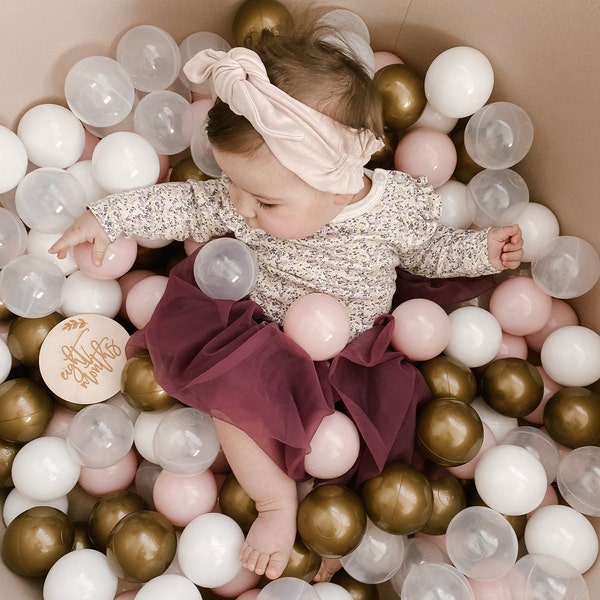 Beige Ball-pit Round +200 Balls Included Baby Foam Round Ball Pit, Ball ...