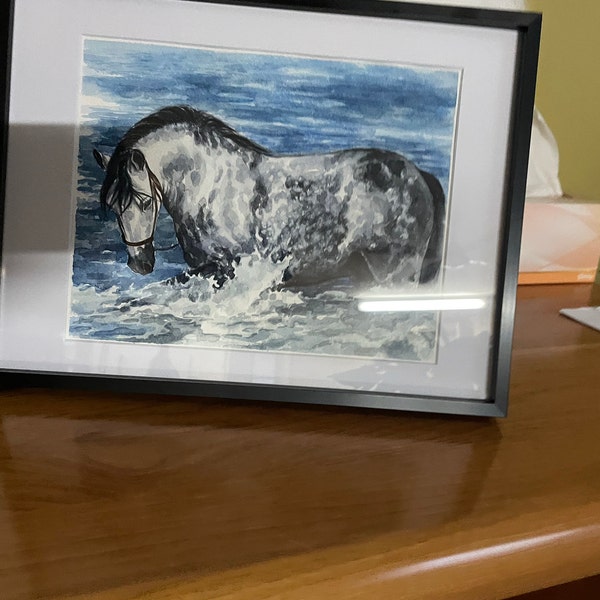 Custom Painted Horse Portrait From Photo Horse Memorial Gift Watercolor ...