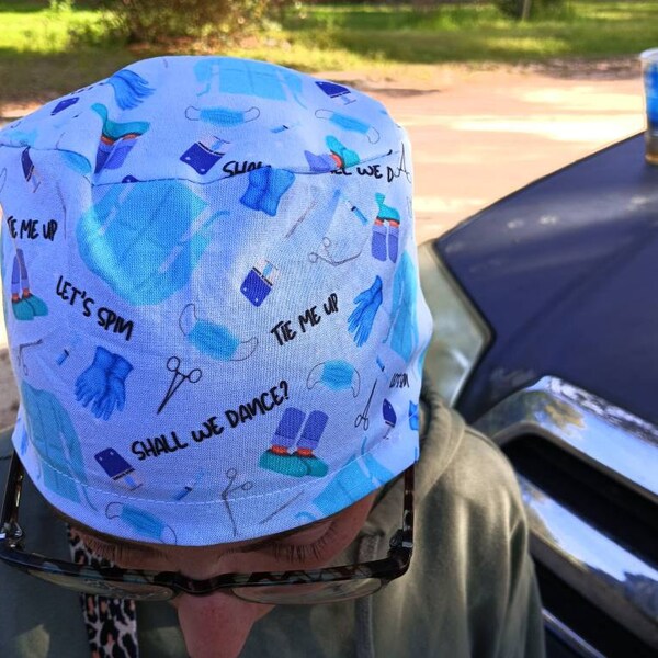 Womens Surgical Scrub Caps - Ponytail - Let's Spin - Scrub Hat With ...