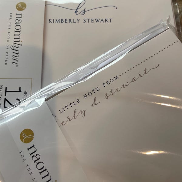 Personalized Note Card Set - EXQUISITE SCRIPT MONOGRAM - Women's ...