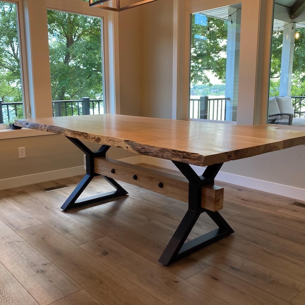 Farmhouse Table Legs, Metal X Frame, Industrial Rustic Style, Steel ...