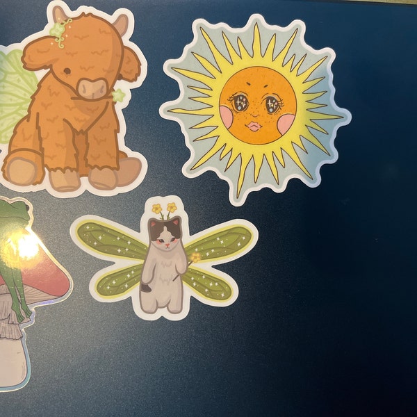 Fluffy Magic Cow Sticker | Matte Vinyl, Fairycore, Cottagecore, Cutesy ...