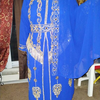 Sale New Evening Moroccan Dubai Bedded Kaftan Arabian Plus Size Abaya ...