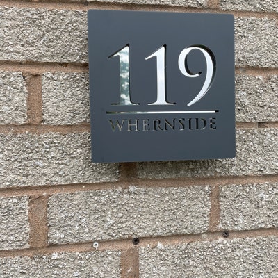 K Smart Sign Bellissima S1 Laser Cut Matt Grey & Silver Mirror Floating ...