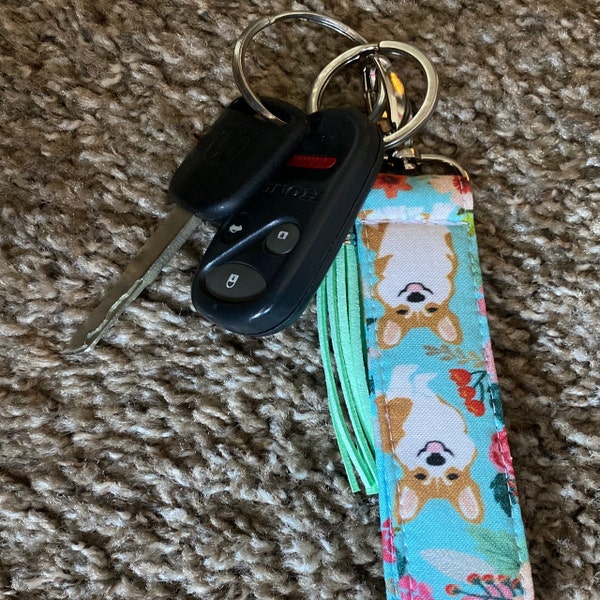 Corgi Keychain Wristlet | Corgi Gifts for Her | Corgi Mom | Cute Corgi ...