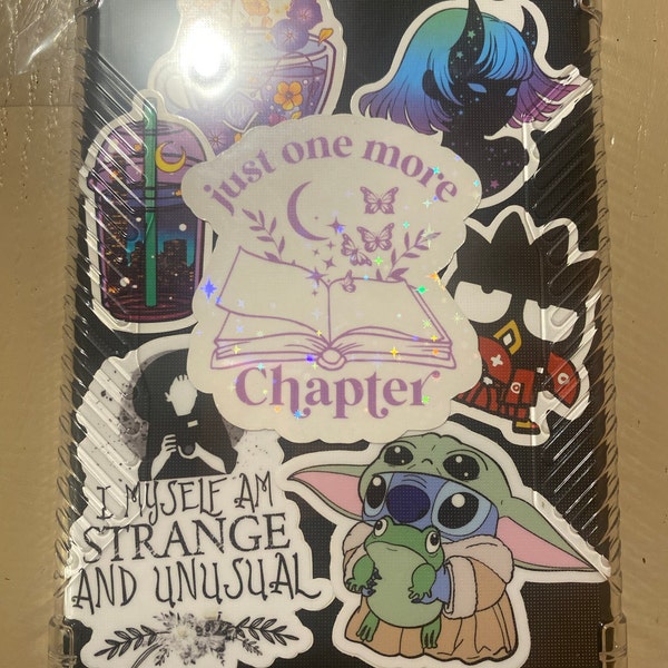Just One More Chapter Sticker, Water Bottle Sticker, Kindle Sticker ...