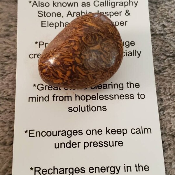 Arabic Miriam Jasper (calligraphy Script Stone) - Tumbled - 1 Stone - Etsy