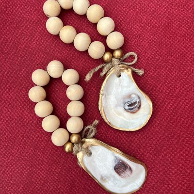 Oyster Shell Cross for Home Blue and White Floral Oyster Shell Wall Art ...