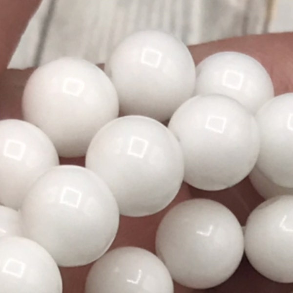 White Agate, 8mm Beads, White Beads, Jewelry Beads, Natural Gemstones ...