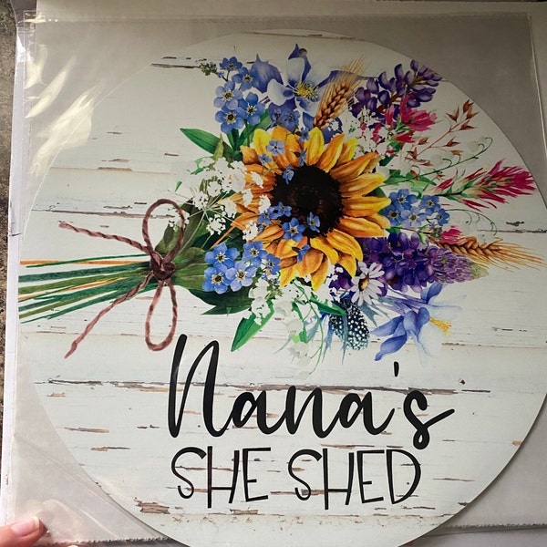 Personalized She Shed Sign, She Shed Gift, Sunflower Custom Woman's ...