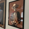 Wild West Remains / Retro Skeleton Cowboy Art, Western Wall Art, Cowboy ...