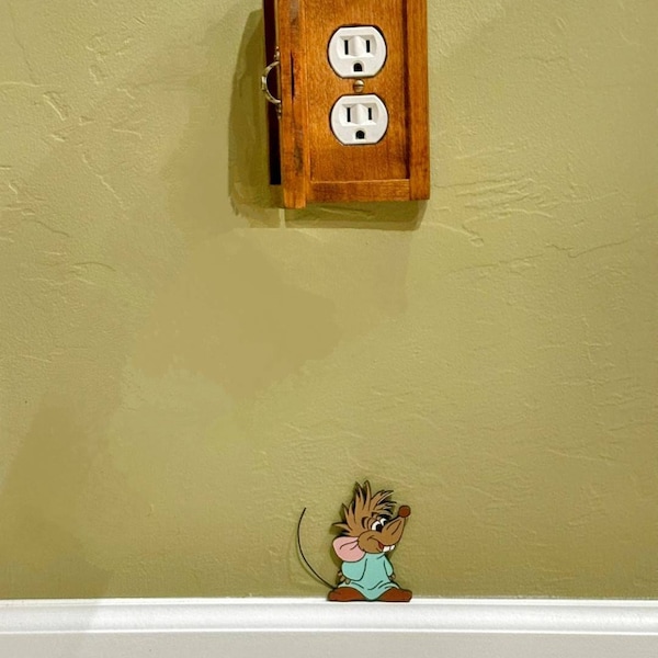 Cherry Wood DR5 Decorative Outlet Cover Door, Fairy Door, GFCI, Hidden ...
