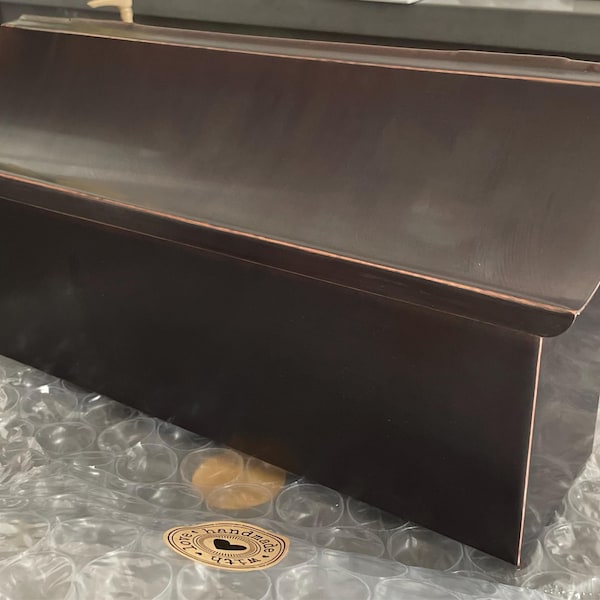 Large Flush Mount Copper Mailbox Wall Mount Mailbox Solid Copper Hand ...