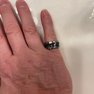 Black Iron Ring Band, Hand Forged Pagan Ring, Adjustable Men's or Women ...