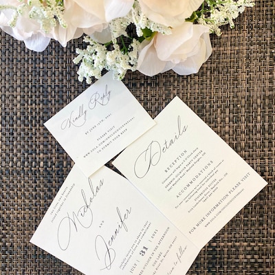 Script Wedding Invitation, Wedding Invitation Template, Wedding ...