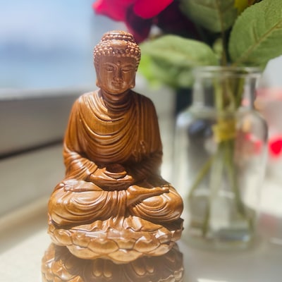 Happy Buddha Laughing Buddha Statue, Maitreya Buddha, Wooden Buddha ...