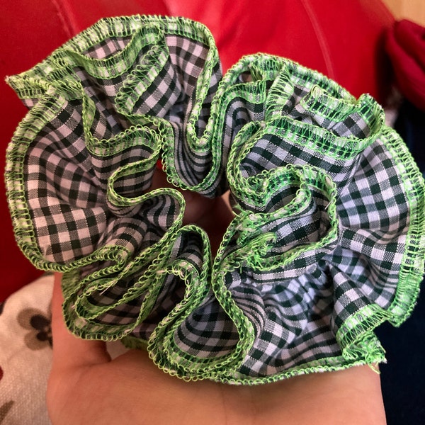 Gingham Scrunchie ,pink Gingham ,barbie Style Made From Cotton and Raw ...