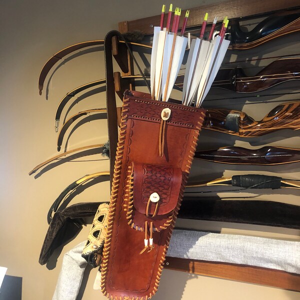 Leather Archery Target Quiver With or Without Accessory Pouch - Etsy