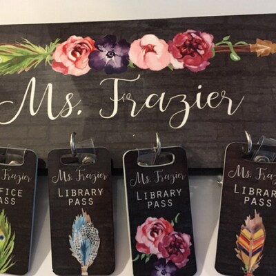 Personalized Boho Classroom Decor Hall Passes Sign Teacher - Etsy