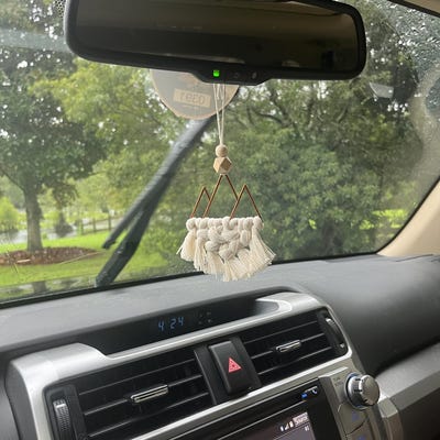 Rear View Mirror Charm, Macrame Car Charm, Macrame Car Decor, Boho Car ...