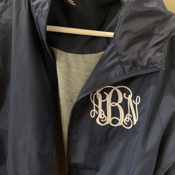 Monogrammed Rain Jacket Personalized Rain Coat Embroidered Jacket A1 - Etsy