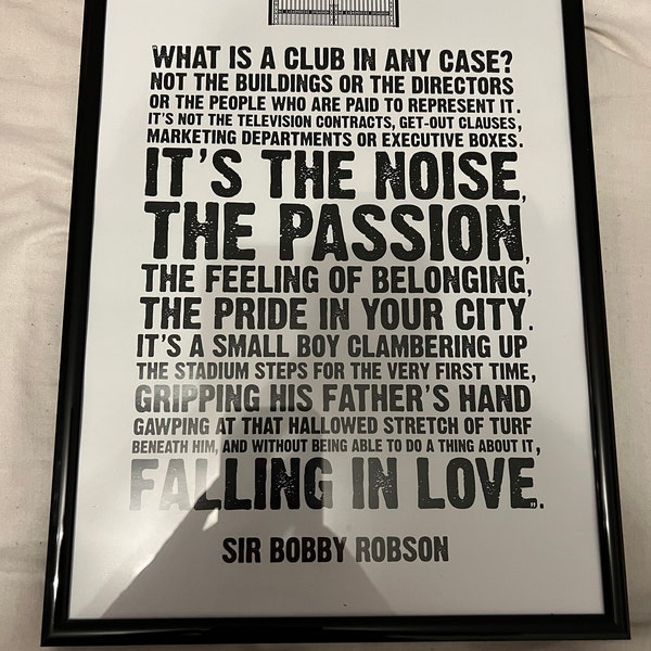 Newcastle United Sir Bobby Robson Quote Poster - Etsy UK