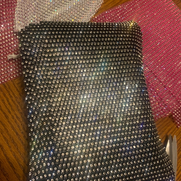 Stretchable Rhinestone Fabric I Crystal Mesh Fabric I Elastic Bling ...