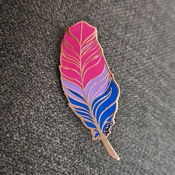 Bi Bisexual Pride Feather Enamel Pin LGBT - Etsy