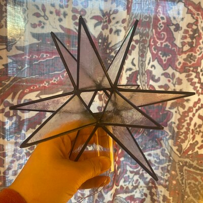 Lg. Stained Glass Tree Topper Iridescent Clear Textured - Etsy