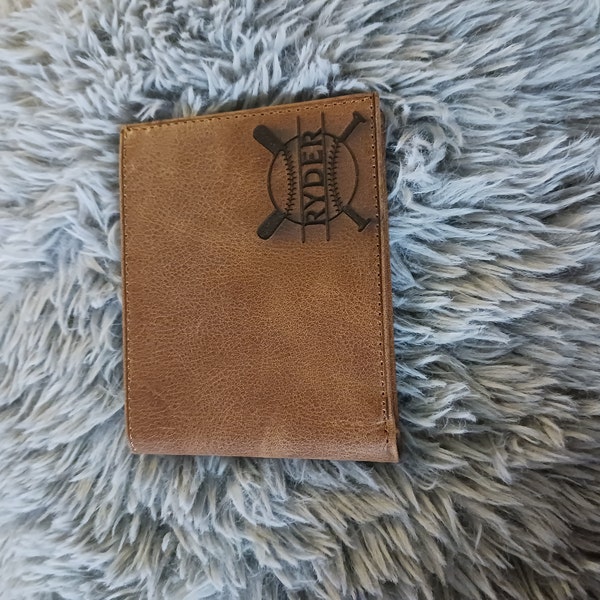Baseball Wallet, Personalized Leather Wallet for Boys, Custom Wallet ...