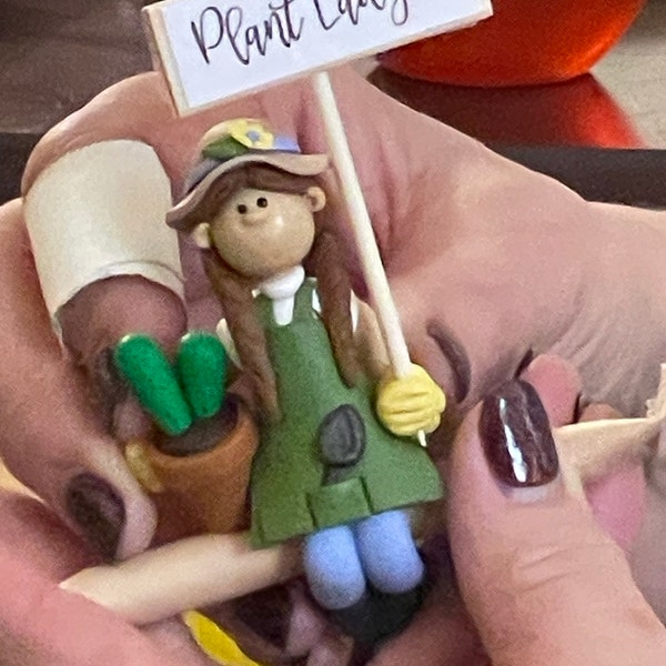 Plant Lady Potsitter- Flower Pot Sitter- House Warming Gift - Plant ...