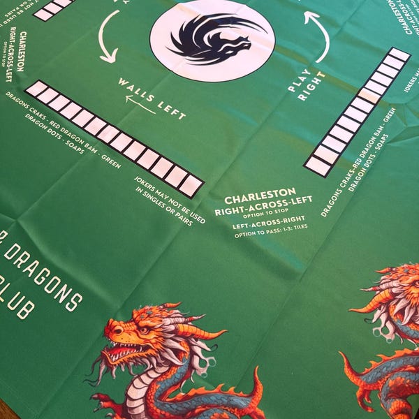 Mahjong Mat, Luxurious Green Peacock Mahjong Mat 30x30 - Enhance Your ...