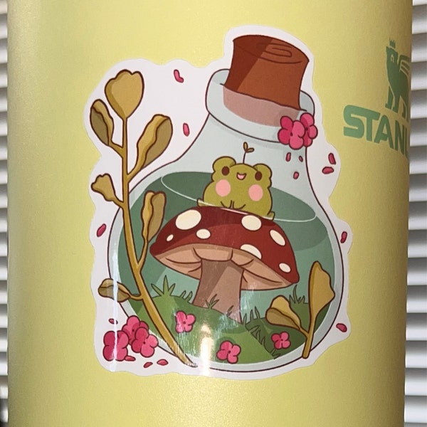Frogs in a Potion Bottle Sticker | Cute Waterproof Vinyl Frog Design - Etsy