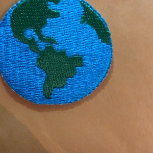 Planet Earth Iron on Applique Embroidered Patch Ecology 694726-A - Etsy