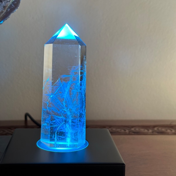 3D Crystal Glass Trophy Laser LED Wooden Small Light Stand Base Display ...