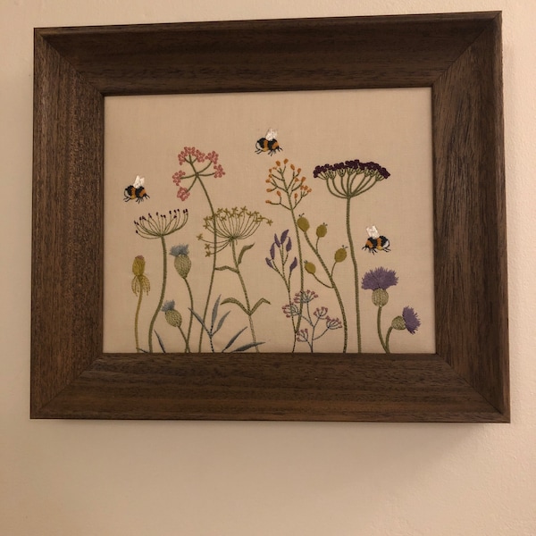 Large Hare Framed Embroidered Textile Art Handmade in the Yorkshire ...