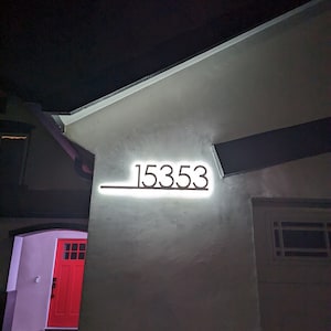 Lit House Numbers Sign With Led Bar on the Top for Backlit Modern ...