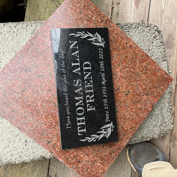 Custom Pet Memorial Stone Black Granite, Personalized 6x12 12x12 12x18 ...