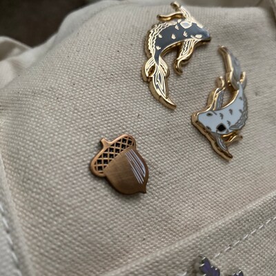 Acorn Enamel Lapel Pin Badge / Autumn Fall Inspired Soft Enamel Pin ...