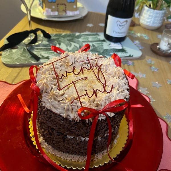 Twenty Fine Cake Topper Charm, Personalised Cake Name Charm, Custom ...