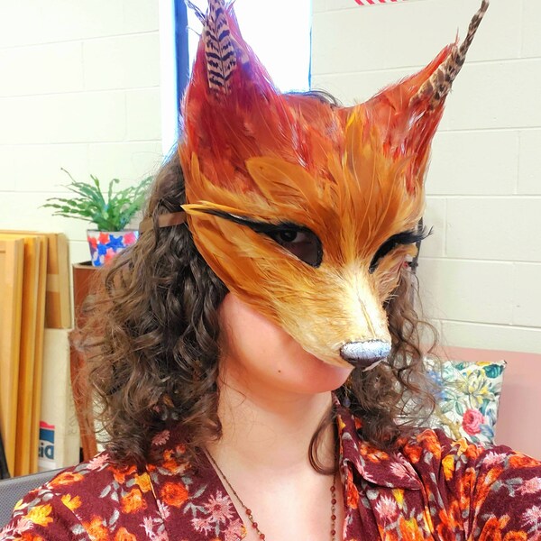 Luxury Red Fox Mask, Unisex Adult Fox Mask, Woodland Animals, Festival ...