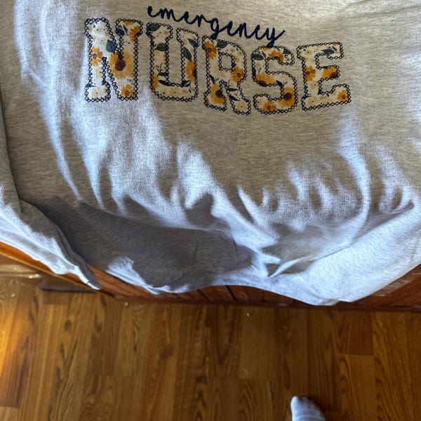 Colorful Varsity Letter Arch TEACH Embroidered Sweatshirt Simple ...