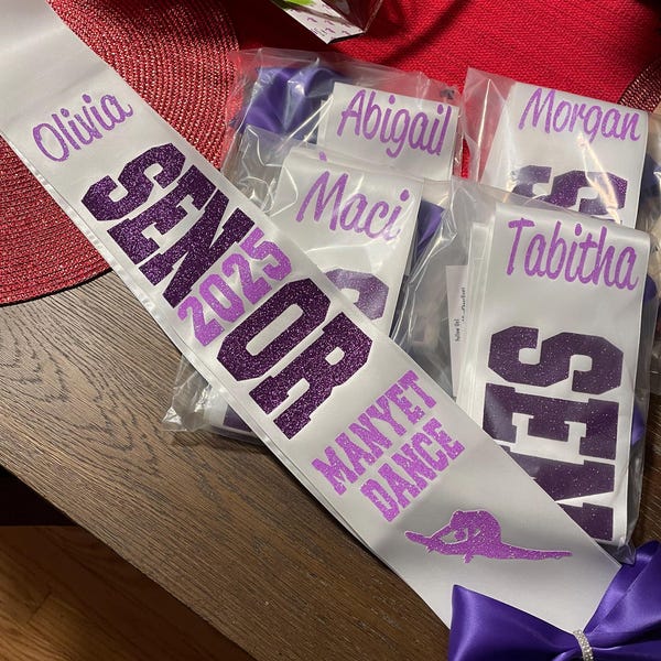 Dance Senior Sash - Senior Night Sash - Dance Senior Sash 2026 - Wide ...