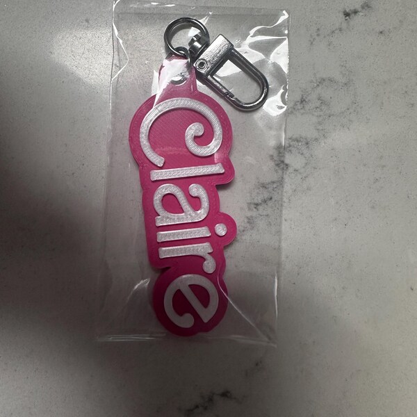 Personalized Keychain - Two-tone - Custom Colors & Text - Bag Charm ...