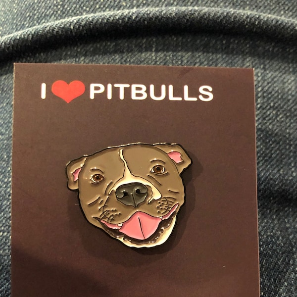 Pitbull Enamel Pin - Pit Bull Lovers - Dog Gift - Pitbull Gift - Dog ...