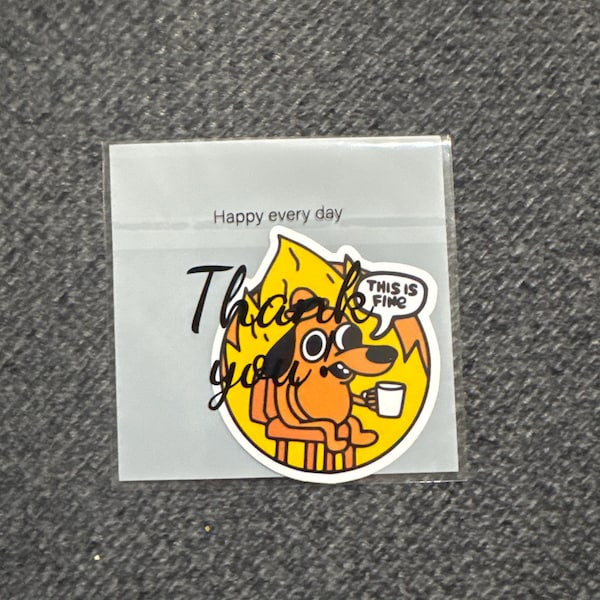 This is Fine Stickers Funny Meme This is Fine Laptop Sticker Water ...
