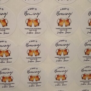 A Baby is Brewing Stickers, Beer Diaper Party, Personalized Stickers ...