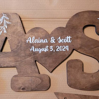 Personalized Engraved Wood Letter Guest Book Alternative/ Wedding Sign ...