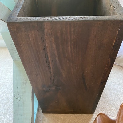 Handmade Recycled Solid 3/4 Wood Waste-bin Trash Bin Trash Can ...