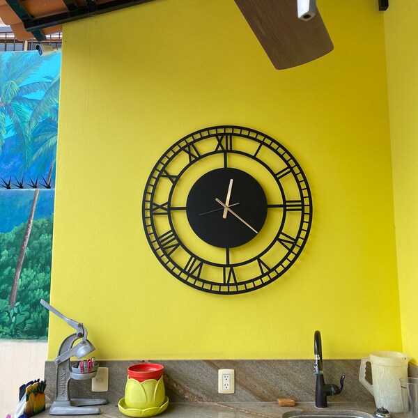 Metal Wall Clock, Oversize Wall Clock, Unique Circle Wall Clock, Silent ...